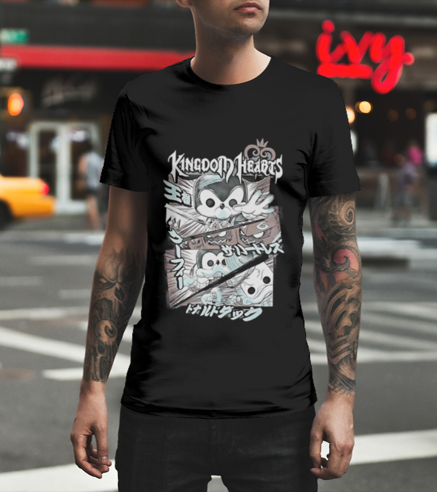 Kingdom Hearts Mickey Mouse Donald Duck Heartless Fantasia Magic Light T-Shirt