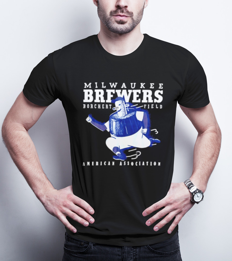 Milwaukee Brewers Borchert Field American Association Retro Baseball T-Shirt