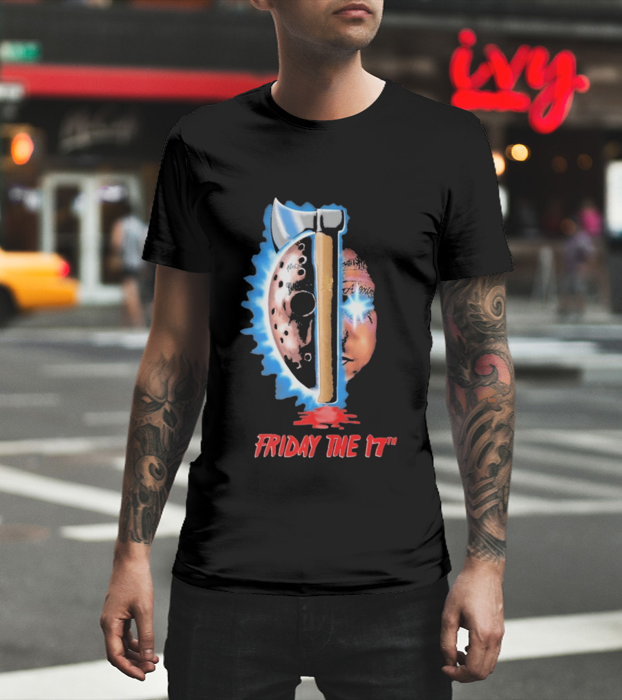 Ouija Macc Friday The 17th Part VII Axe Horror Mask T-Shirt