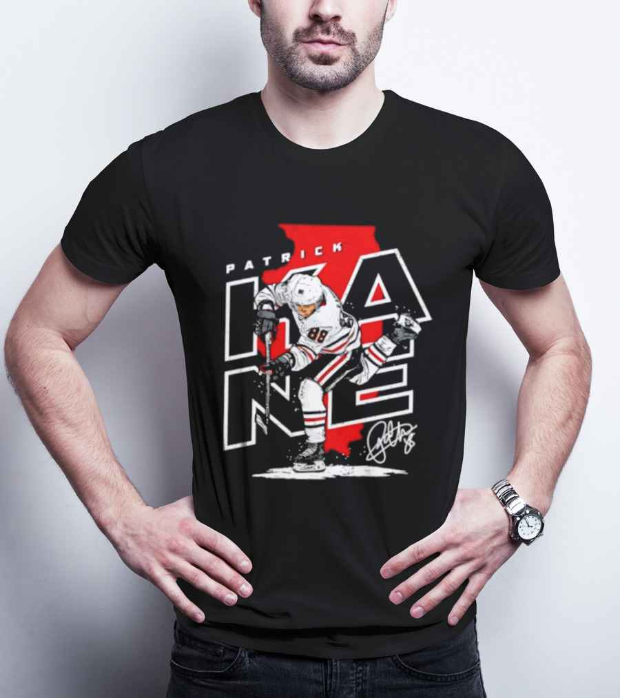 Patrick Kane 88 Chicago Blackhawks Illinois Hockey Player Signature T-Shirt
