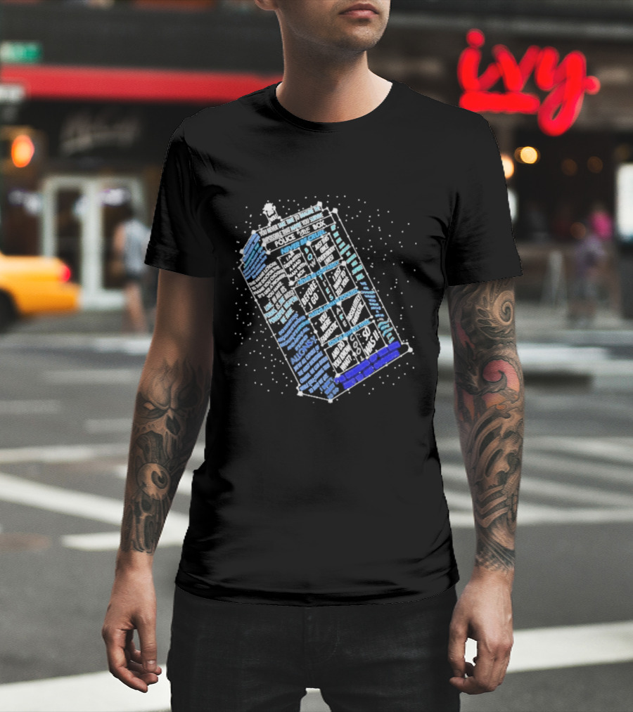 Wibbly Wobbly Timey Wimey The Doctor's Lexicon Blue Box The Reel Rejects T-Shirt