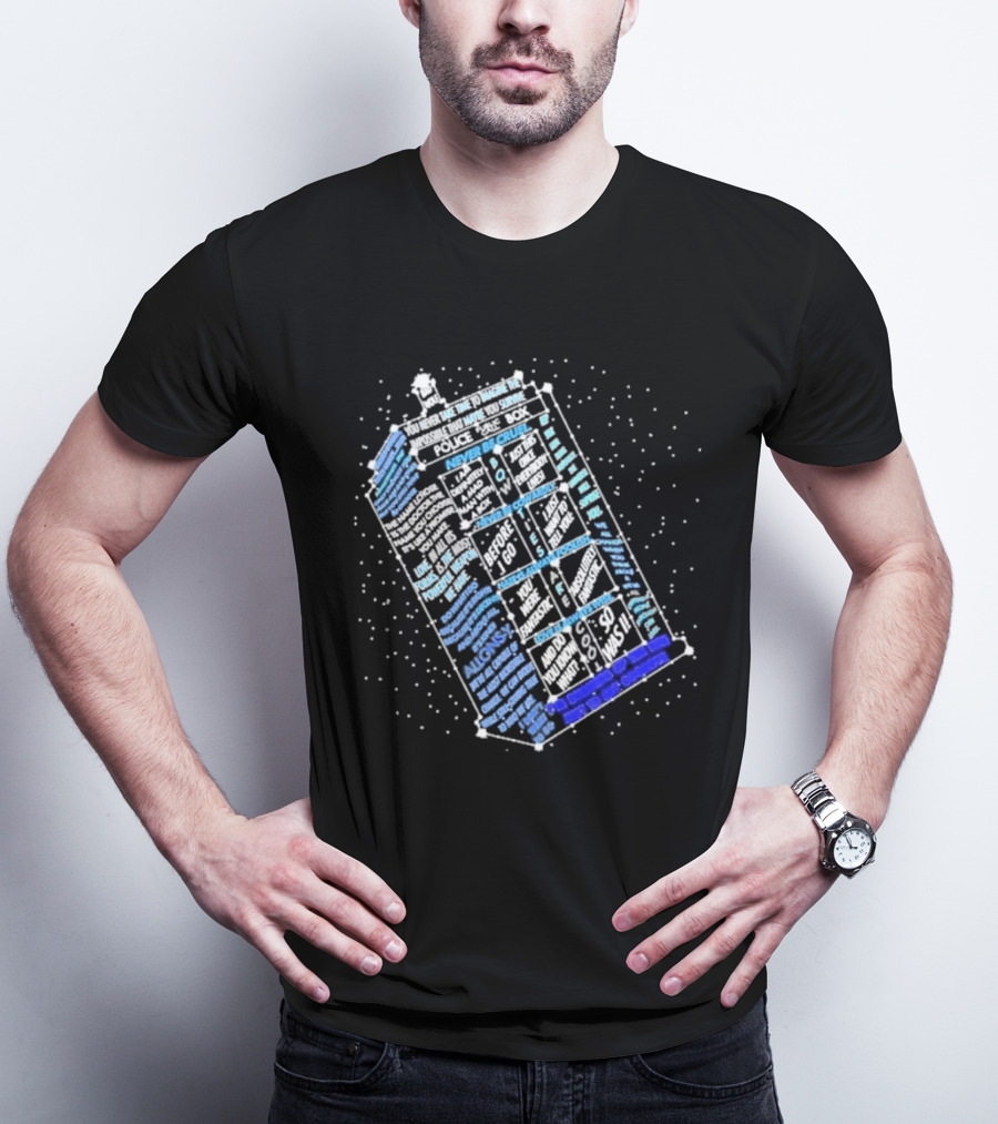Wibbly Wobbly Timey Wimey The Doctor's Lexicon Blue Box The Reel Rejects T-Shirt