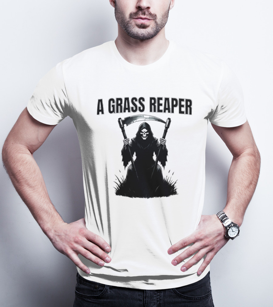 A Grass Reaper Lawn Mower Gardening T-Shirt