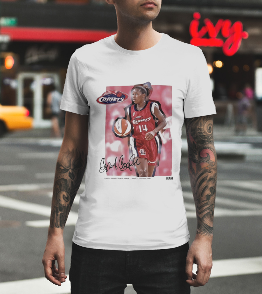 Cynthia Cooper Houston Comets 14 WNBA SLAM Legends T-Shirt