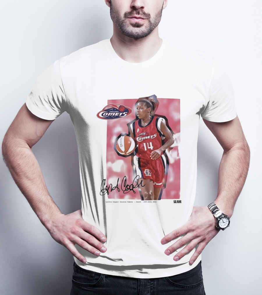 Cynthia Cooper Houston Comets 14 WNBA SLAM Legends T-Shirt
