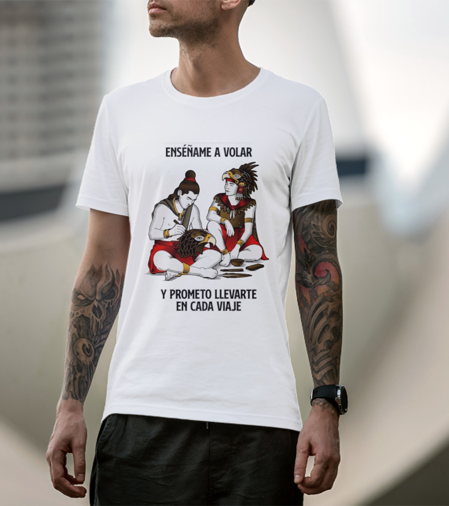 Enséñame A Volar Prometo Llevarte En Cada Viaje Guerrero Águila Guerrero Jaguar T-Shirt