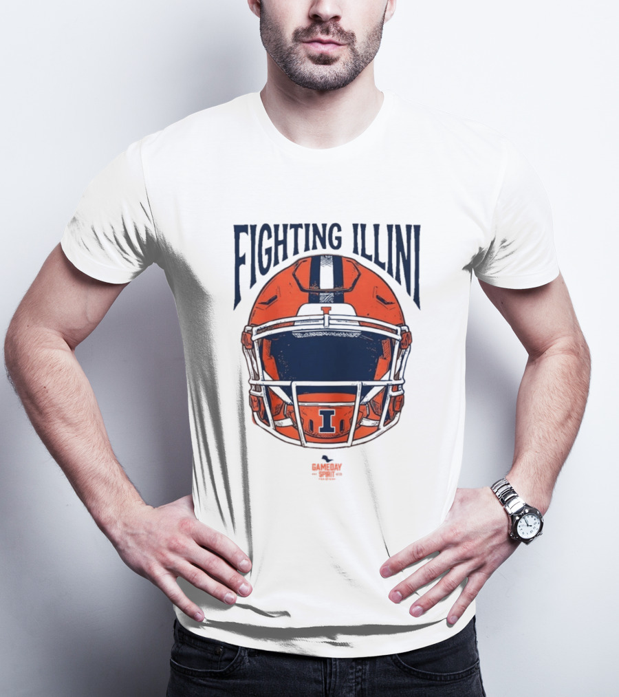 Fighting Illini 2026 Game Day Helmet Illinois Football T-Shirt