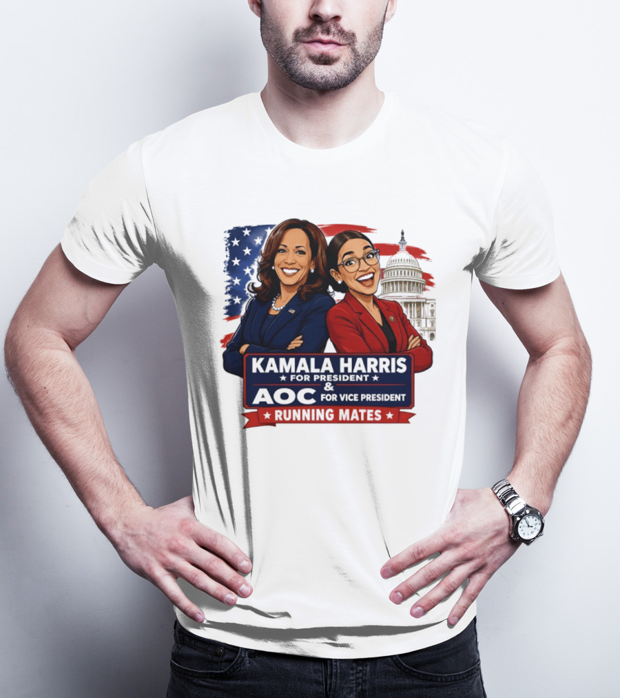 Kamala Harris For President AOC Vice President Running Mates Capitol T-Shirt