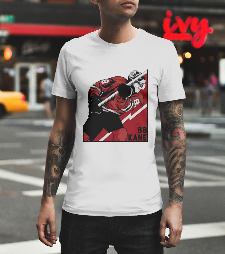 Patrick Kane 88 Chicago Blackhawks Comic Style Hockey Player T-Shirt