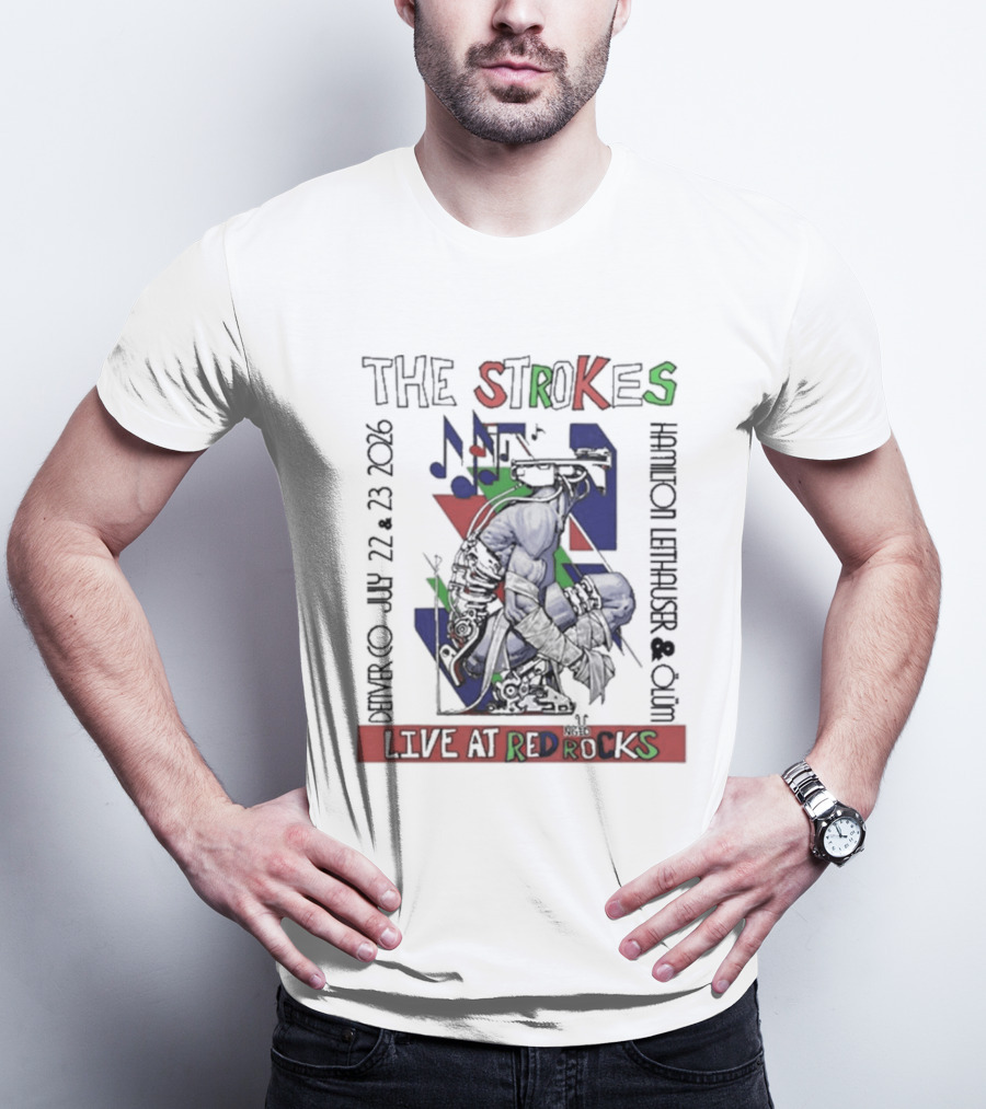 The Strokes Live At Red Rocks July 22 23 2016 Concert Morrison Colorado T-Shirt