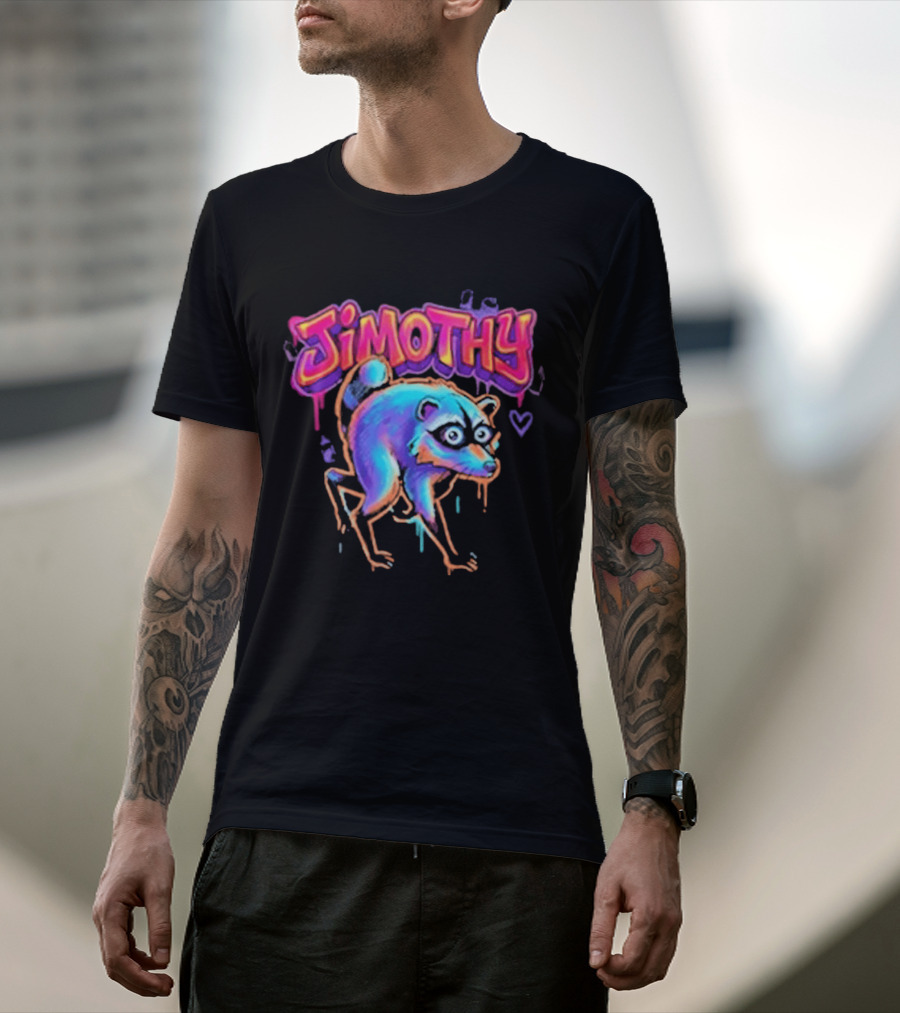 Jimothy Colorful Graffiti Raccoon T-Shirt