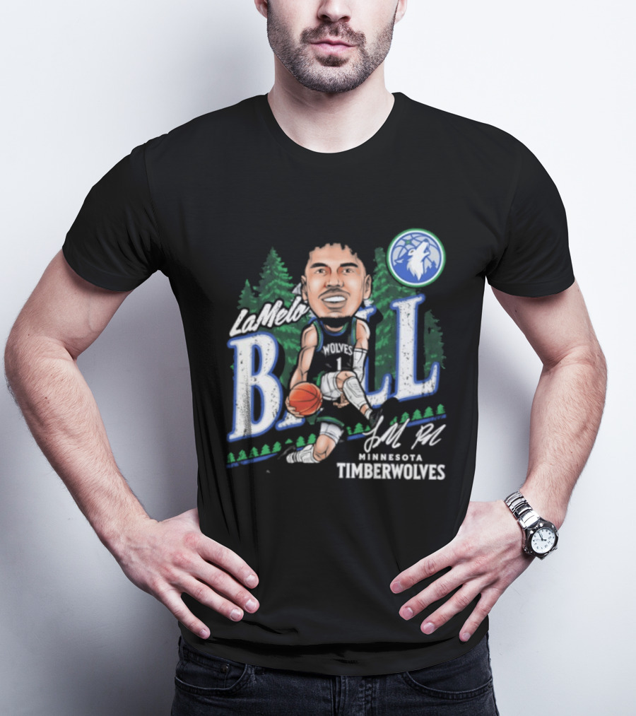LaMelo Ball Minnesota Timberwolves Basketball Player Caricature T-Shirt