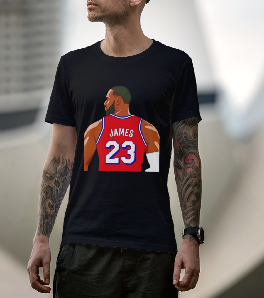 Lebron James 23 Philadelphia 76ers Red Jersey T-Shirt