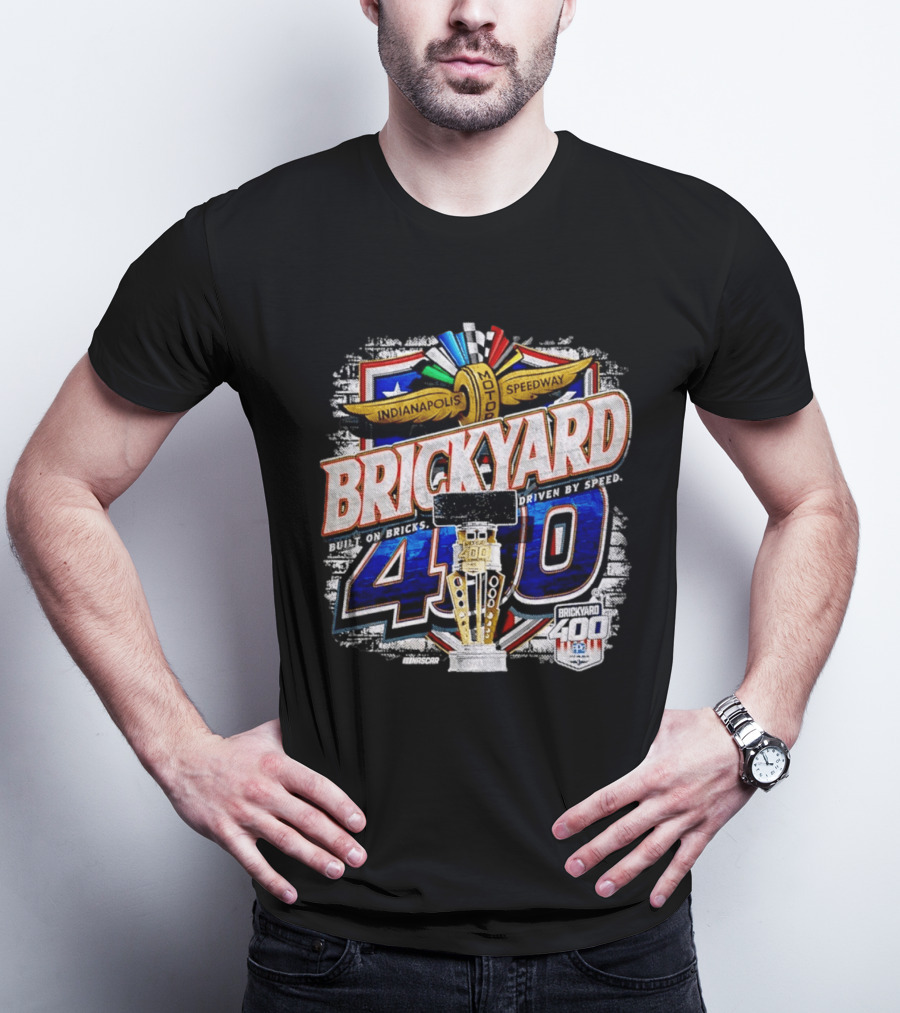 NASCAR Brickyard 400 Indianapolis Motor Speedway Built On Bricks Driven By Speed T-Shirt