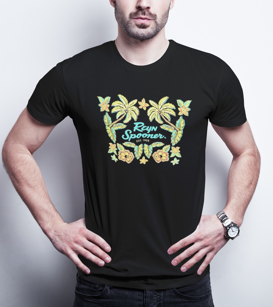 Reyn Spooner Est. 1956 Tropical Floral Palm T-Shirt