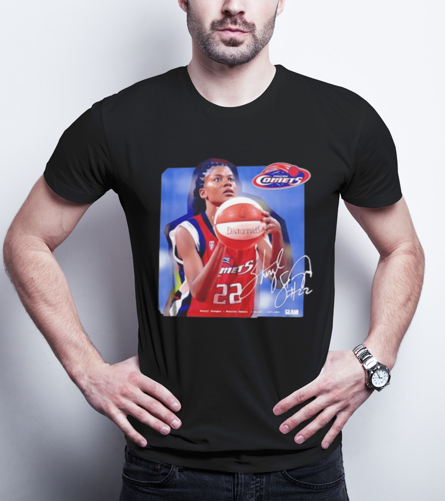 Sheryl Swoopes Houston Comets SLAM WNBA Legends 22 Spalding Basketball T-Shirt