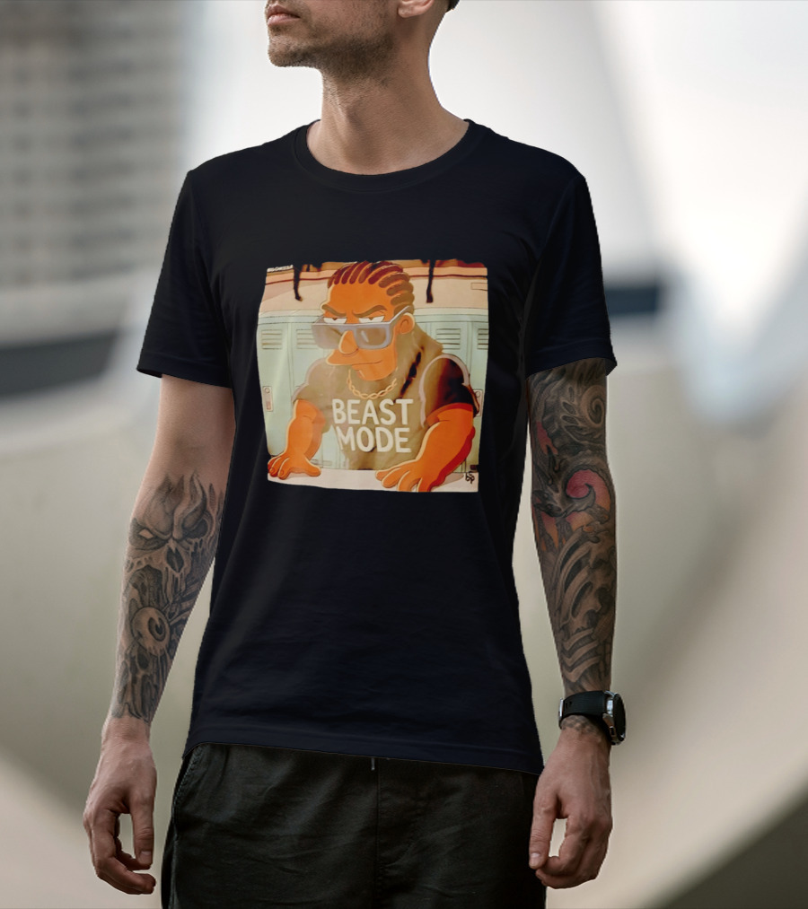 Simpson X Big Chrizzle Beast Mode Character In Sunglasses Locker Room Scene T-Shirt