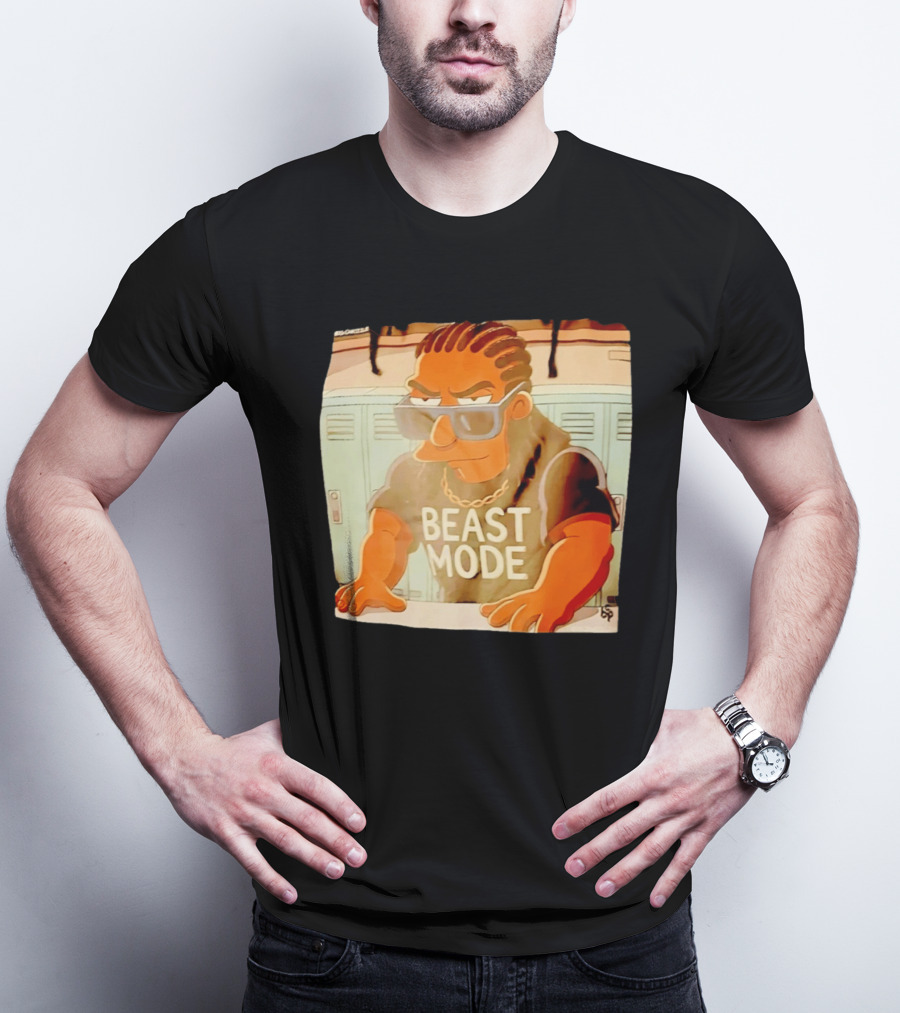 Simpson X Big Chrizzle Beast Mode Character In Sunglasses Locker Room Scene T-Shirt