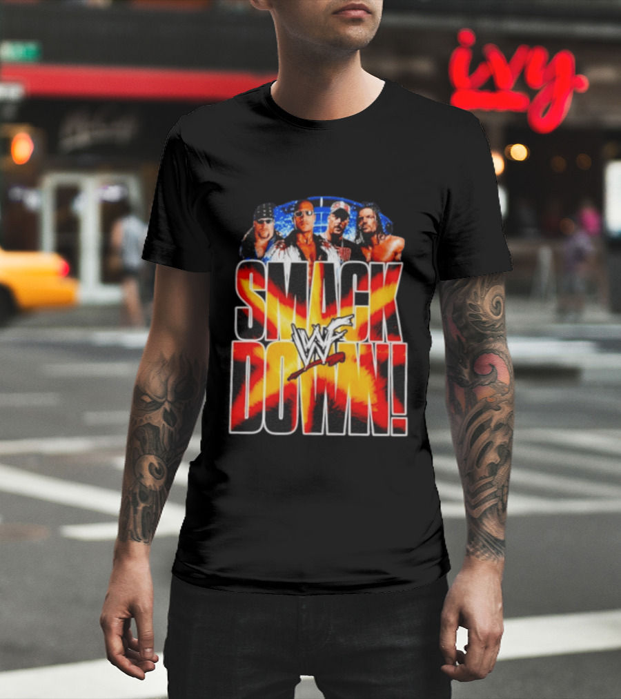 WWF SmackDown The Undertaker The Rock Stone Cold Steve Austin Triple H T-Shirt