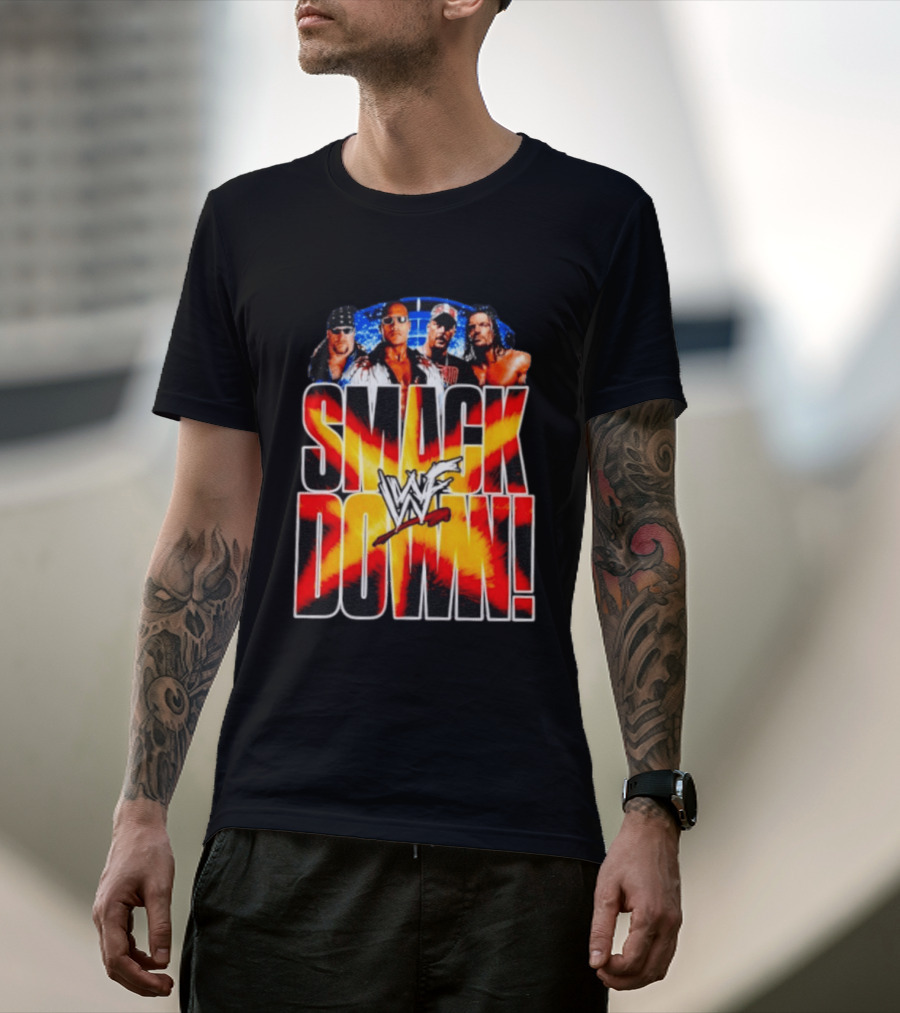 WWF SmackDown The Undertaker The Rock Stone Cold Steve Austin Triple H T-Shirt