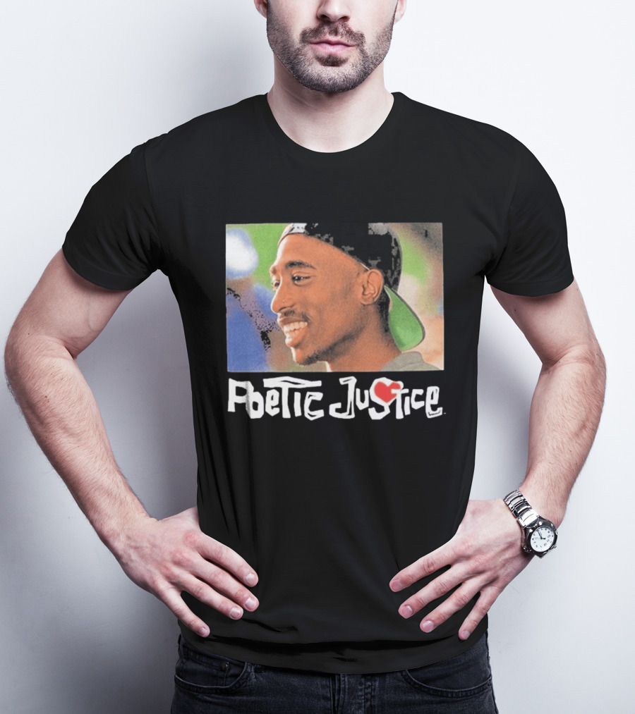 Tupac Poetic Justice Smiling Cap Backwards T-Shirt
