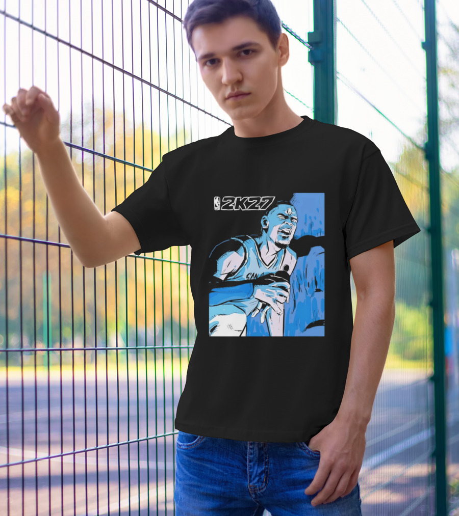 Victor Wembanyama NBA 2K27 Basketball Game Cover T-Shirt