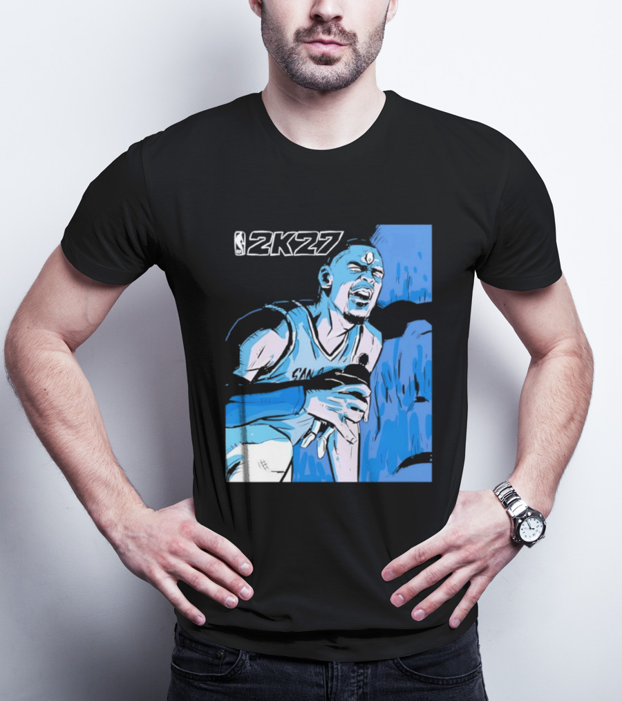 Victor Wembanyama NBA 2K27 Basketball Game Cover T-Shirt