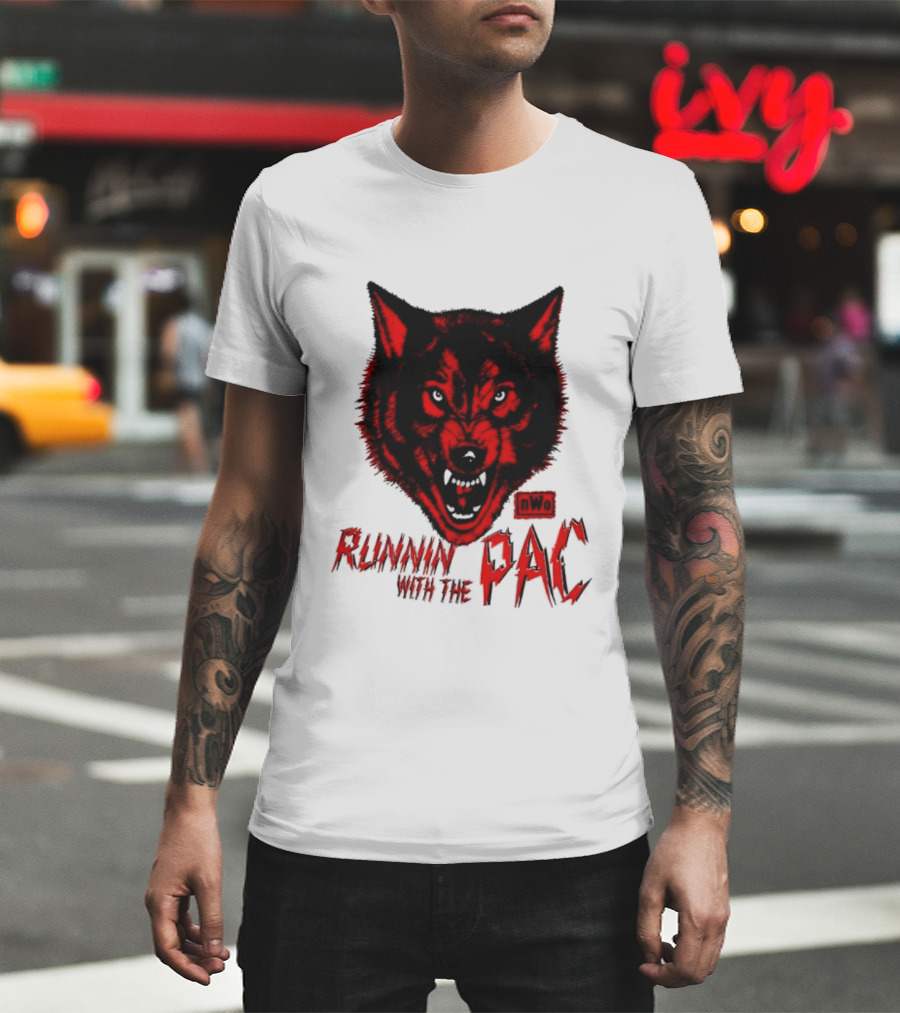 Runnin With The Pac Wolf NWo New World Order 2 Sided T-Shirt