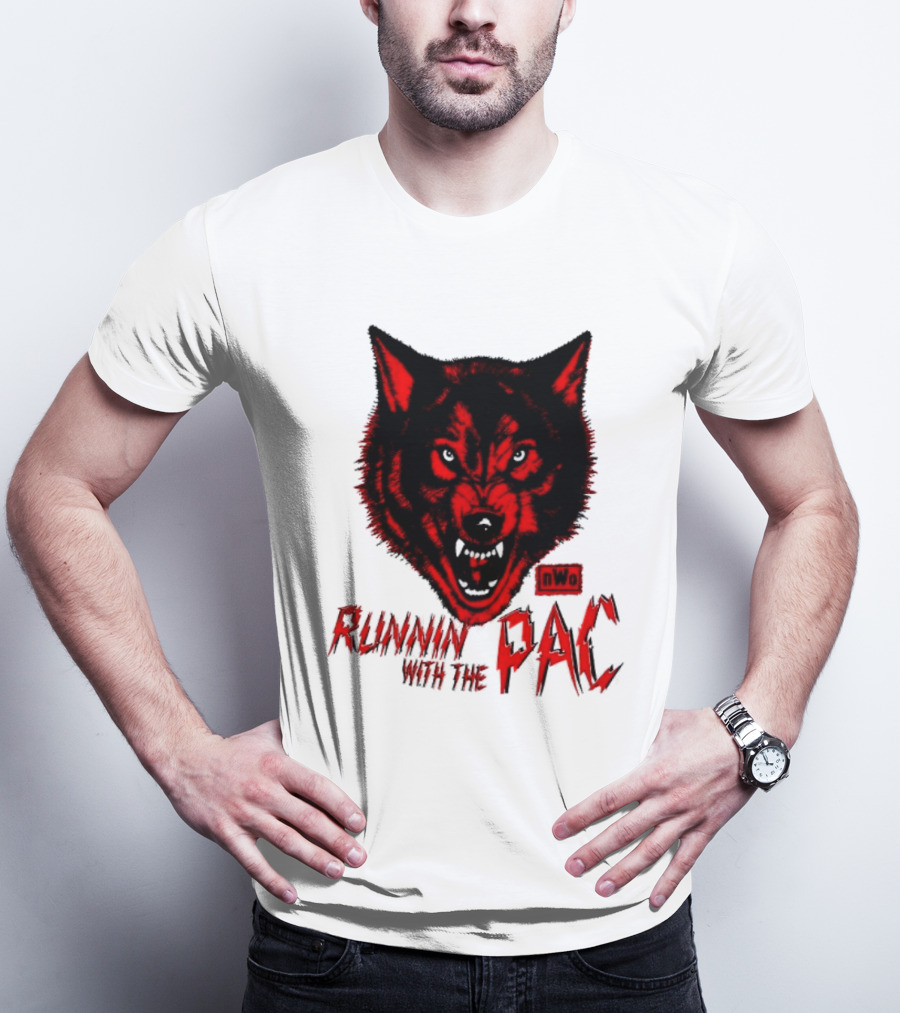 Runnin With The Pac Wolf NWo New World Order 2 Sided T-Shirt