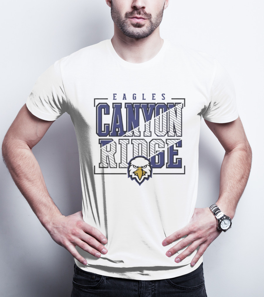 Canyon Ridge Eagles Crown Trio Slanted Lines Head T-Shirt