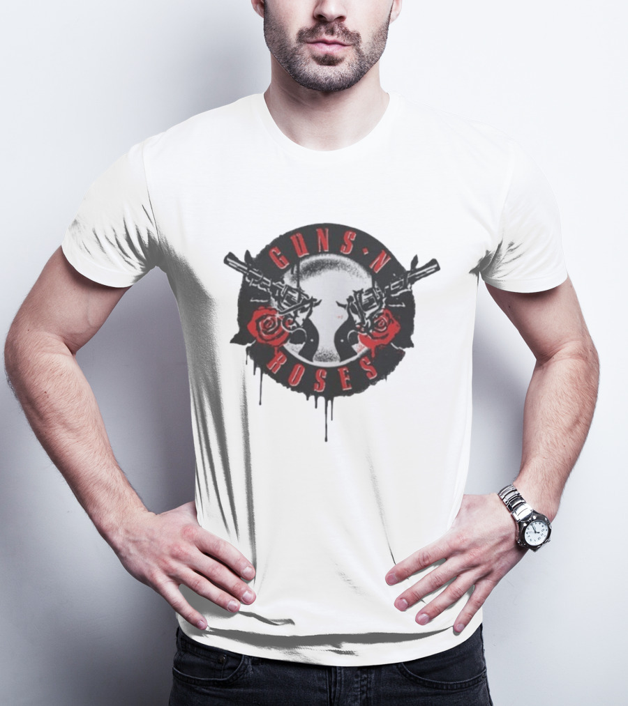 Guns N Roses World Tour 2026 Spray Painted Skull And Roses T-Shirt