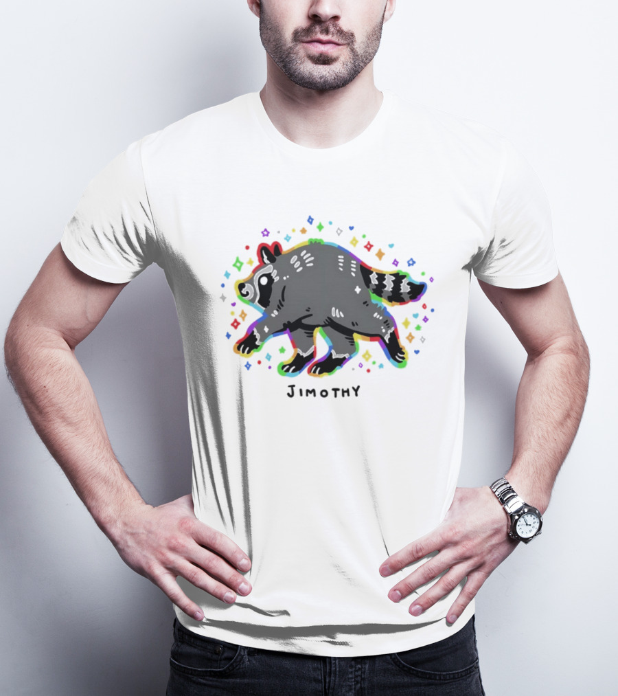 Jimothy Raccoon Trash Panda Colorful Rainbow T-Shirt