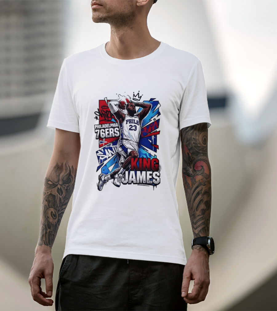 Philadelphia 76ers King James LeBron 2026 NBA Basketball T-Shirt