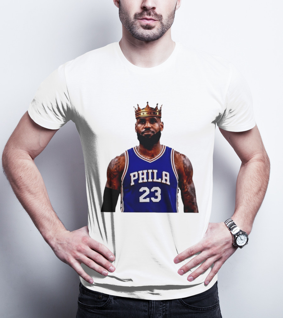 Lebron James 23 Phila Basketball King With Crown T-Shirt