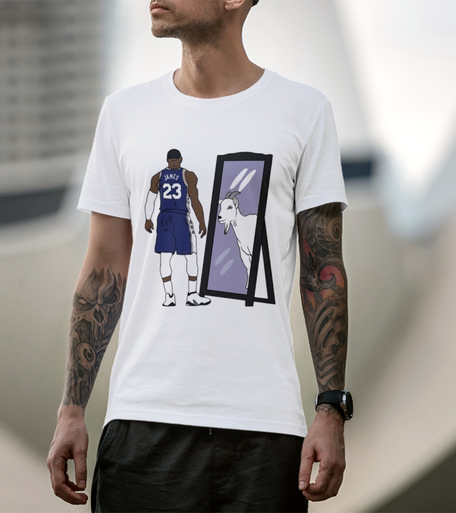 LeBron James Mirror 23 GOAT Reflection Philadelphia 76ers T-Shirt