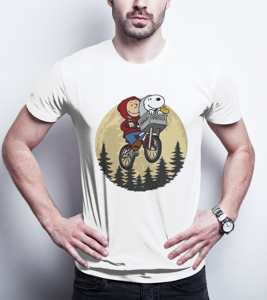 Moon Ride Snoopy And Charlie Brown Bicycle Adventure T-Shirt