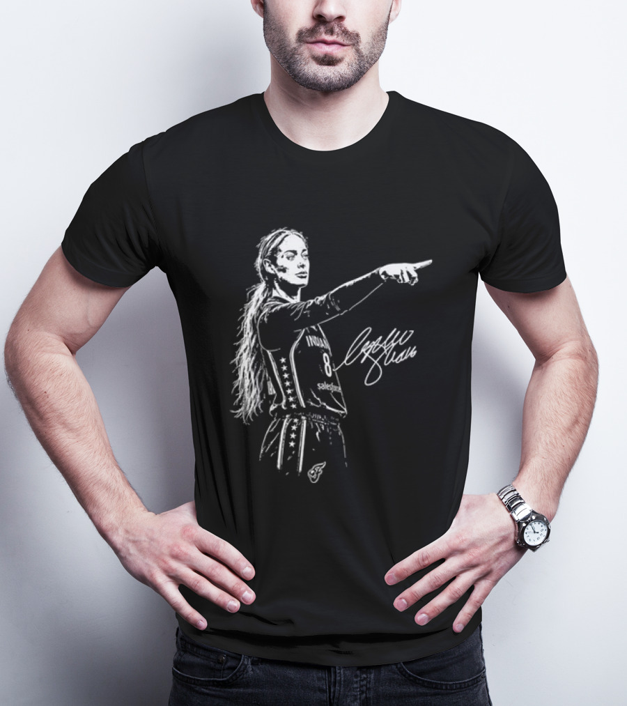 Sophie Cunningham Pointing Gesture Basketball Player Sketch T-Shirt