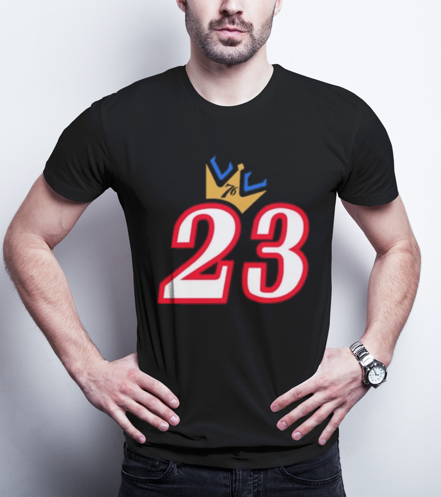 LeBron James 23 King Crown Philadelphia 76ers T-Shirt