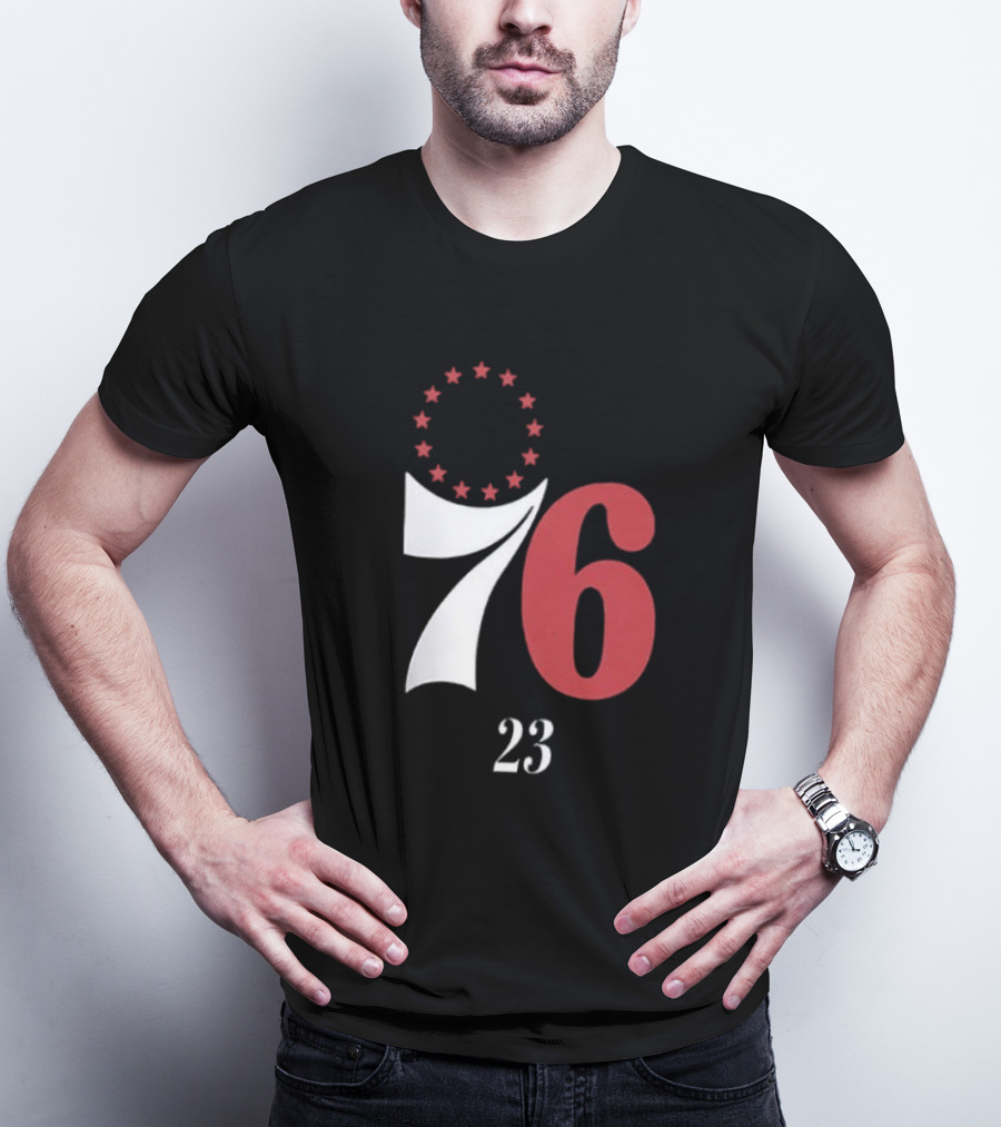 LeBron James Philadelphia 76ers Red In The Paint 23 Number 76 Stars T-Shirt