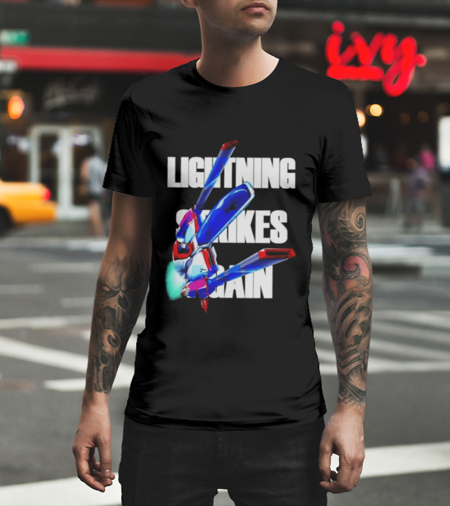 Lightning Strikes Again Gundam Mecha Robot T-Shirt
