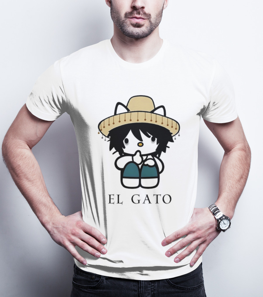 El Gato Hello Kitty L Lawliet Crossover With Sombrero T-Shirt