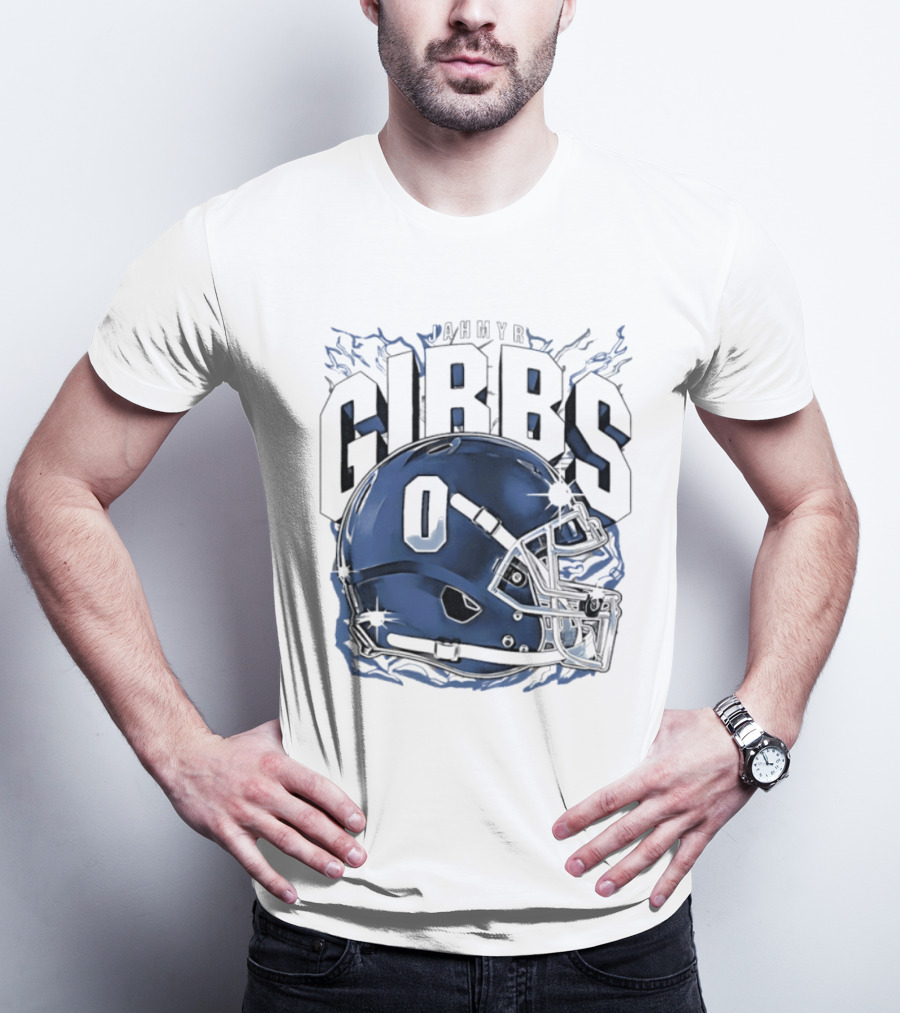 Jahmyr Gibbs 0 Detroit Lions Football Helmet 2026 GIBBS T-Shirt