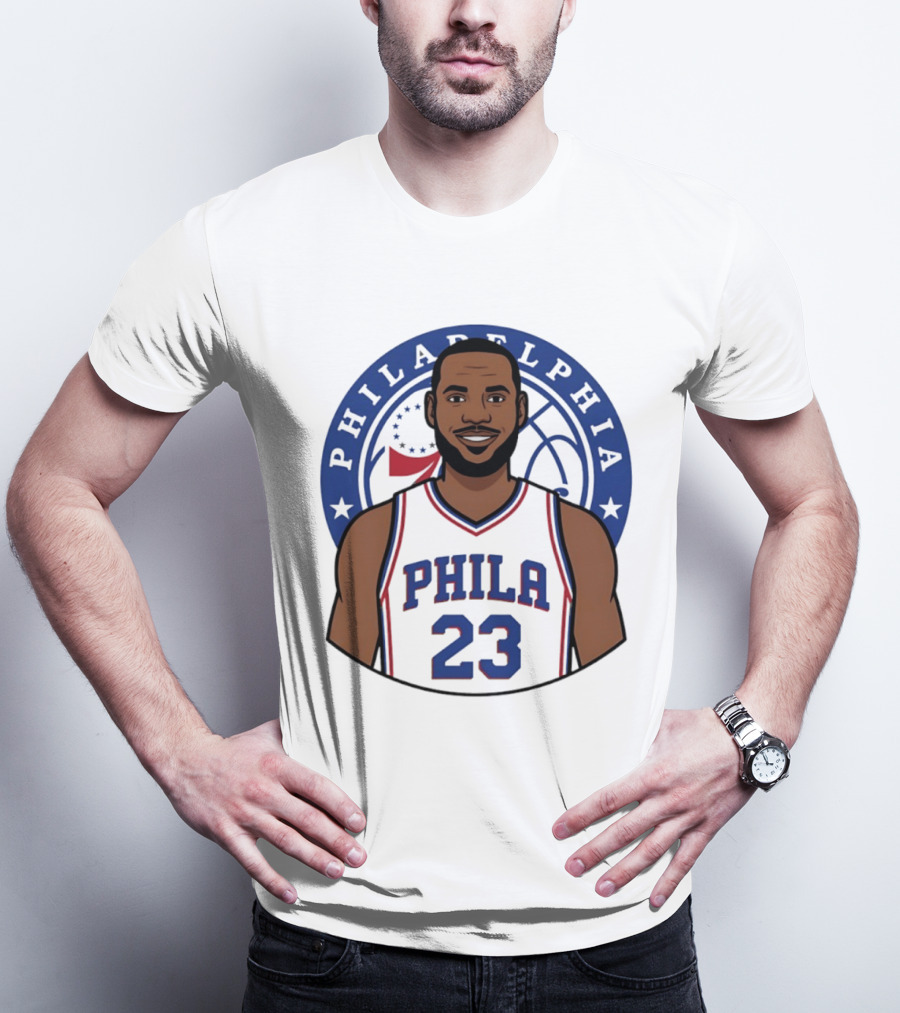 King James Philadelphia Phila 23 Basketball 76ers Star T-Shirt