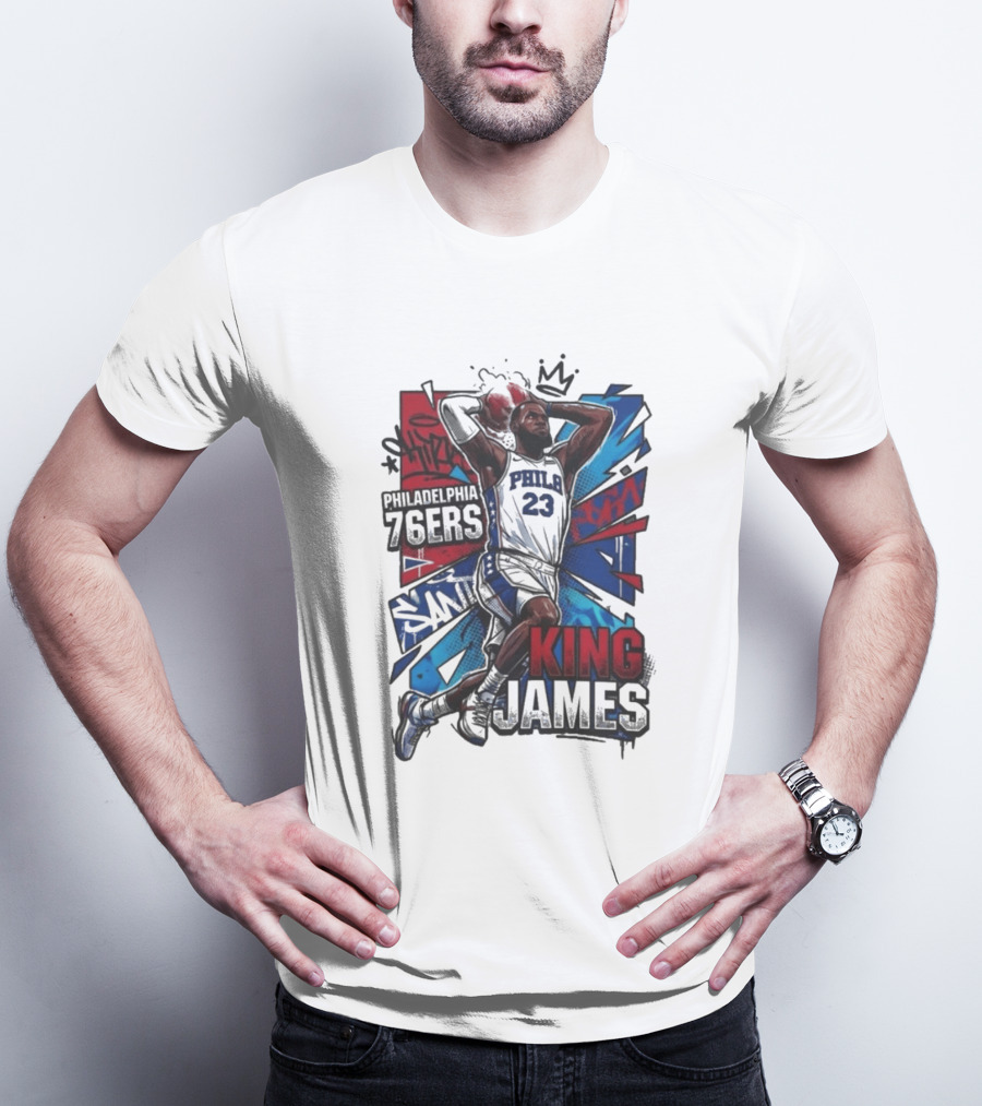 Philadelphia 76ers King James Dunk Graffiti T-Shirt