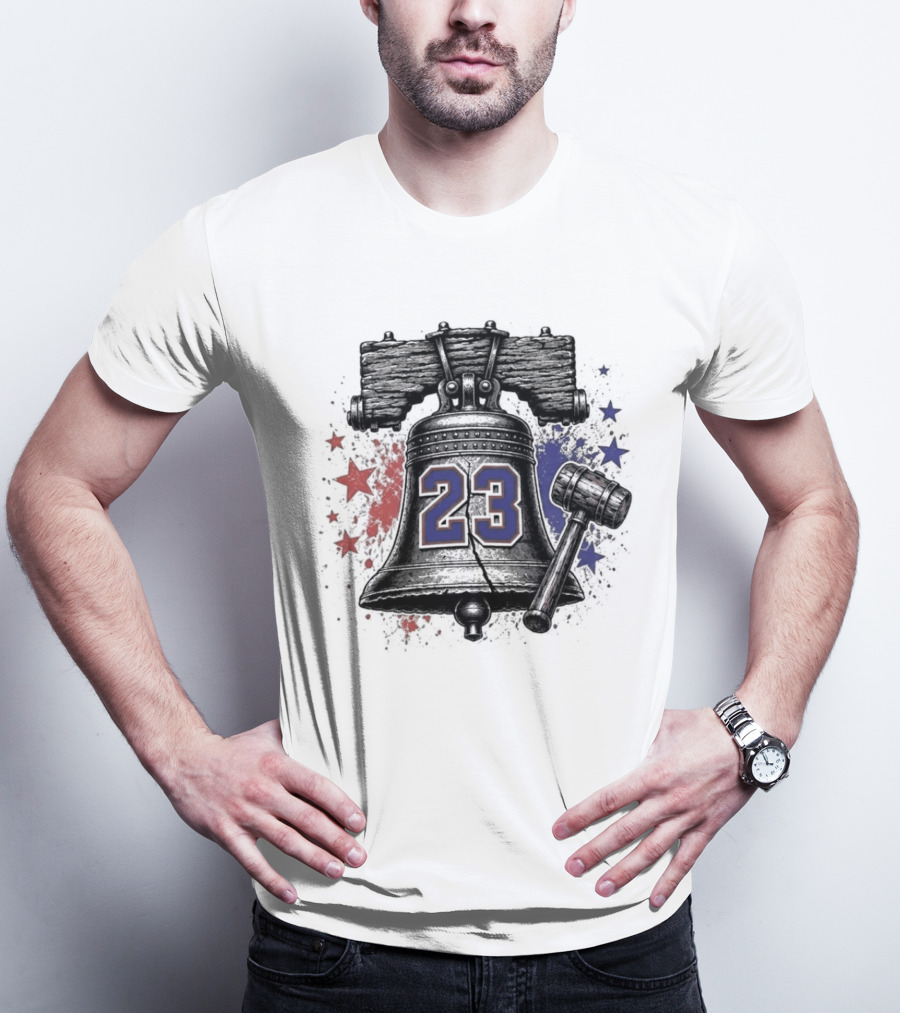 Lebron James 23 Liberty Bell Philadelphia 76ers Fan T-Shirt