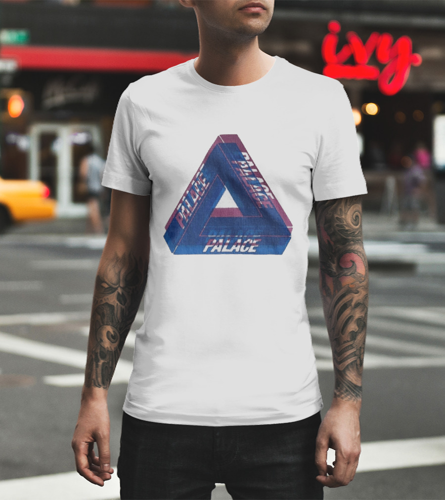 Palace Blur Tri Ferg Optical Illusion Triangles T-Shirt