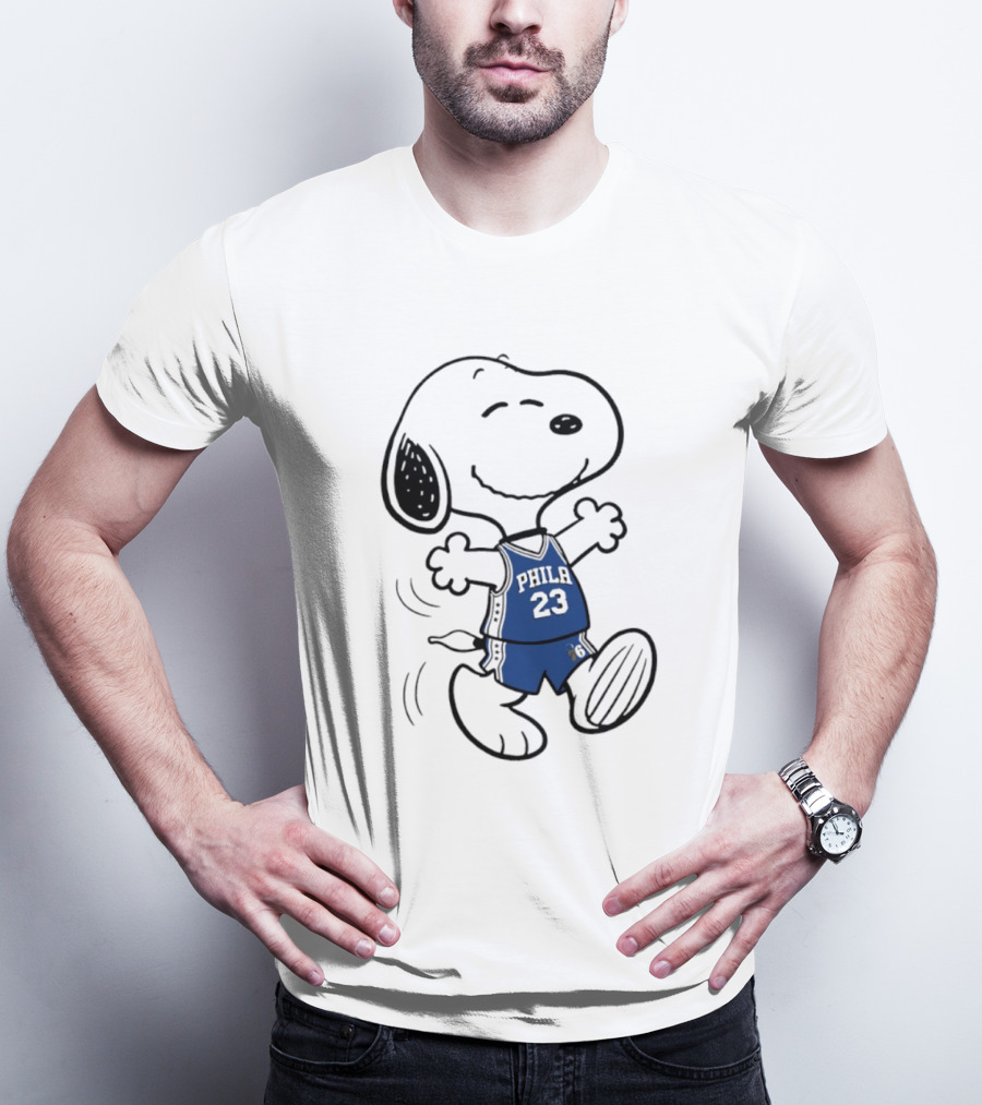 Snoopy Philly 23 Basketball Peanuts X LeBron James Philadelphia Sixer T-Shirt