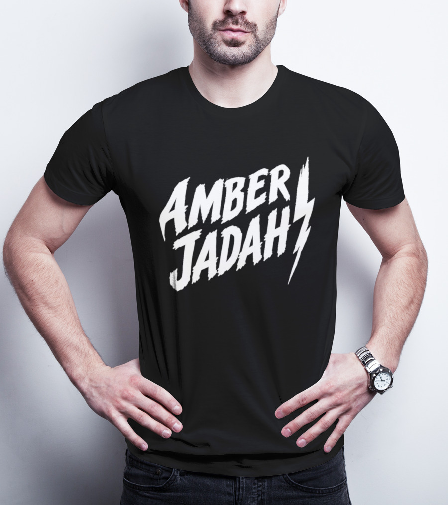 Amber Jadah Lightning Bold Text With Iconic Bolt T-Shirt