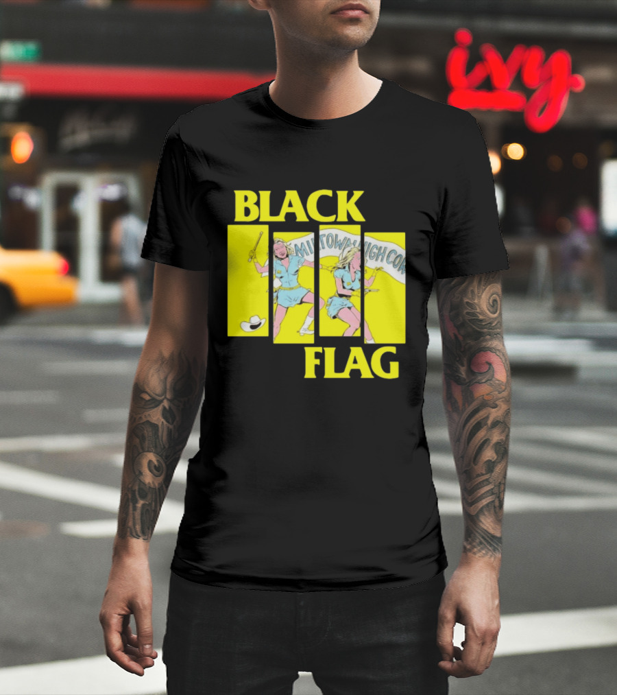 Black Flag Midtown High Comix Punk Rock Mid 20th Century T-Shirt