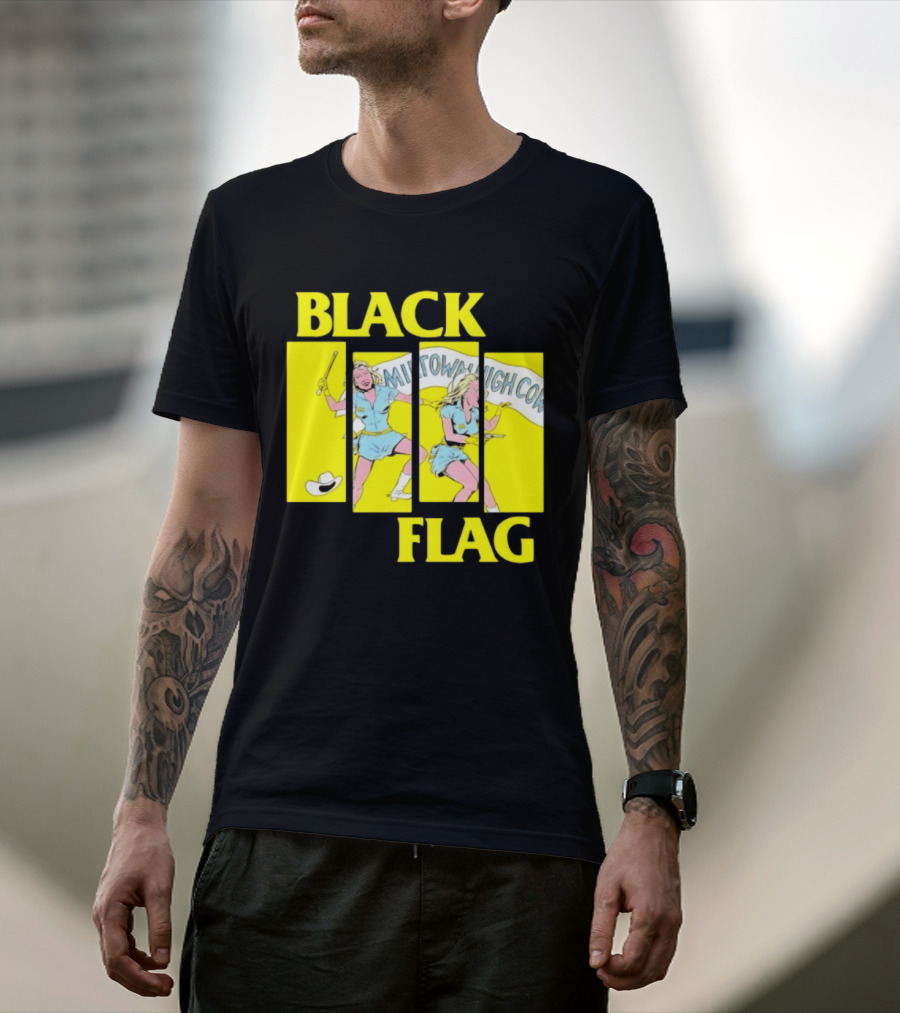 Black Flag Midtown High Comix Punk Rock Mid 20th Century T-Shirt